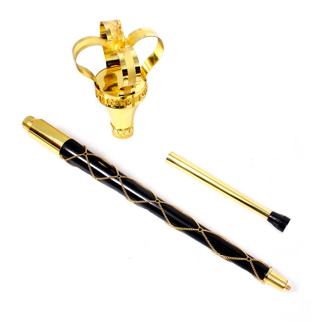 Big Crown Mace Gold Plated Black Shaft 3 Parts 60 Inches | House Of ...