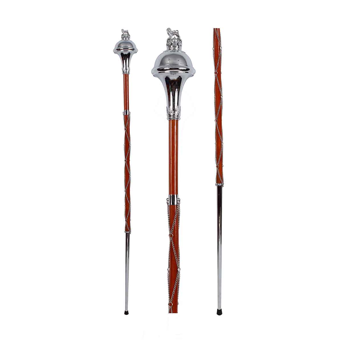 Drum Major Mace or Stave Plain Chrome Ball Head Lion And Crown Top ...