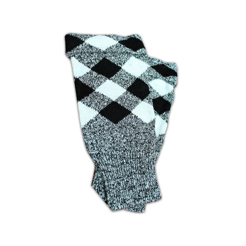 Acrylic Wool Scottish Hose Top Diced Black And White | House Of Scotland